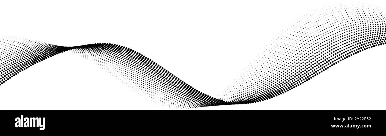 Dotted wave line pattern. Black halftone undulate background. Abstract ...