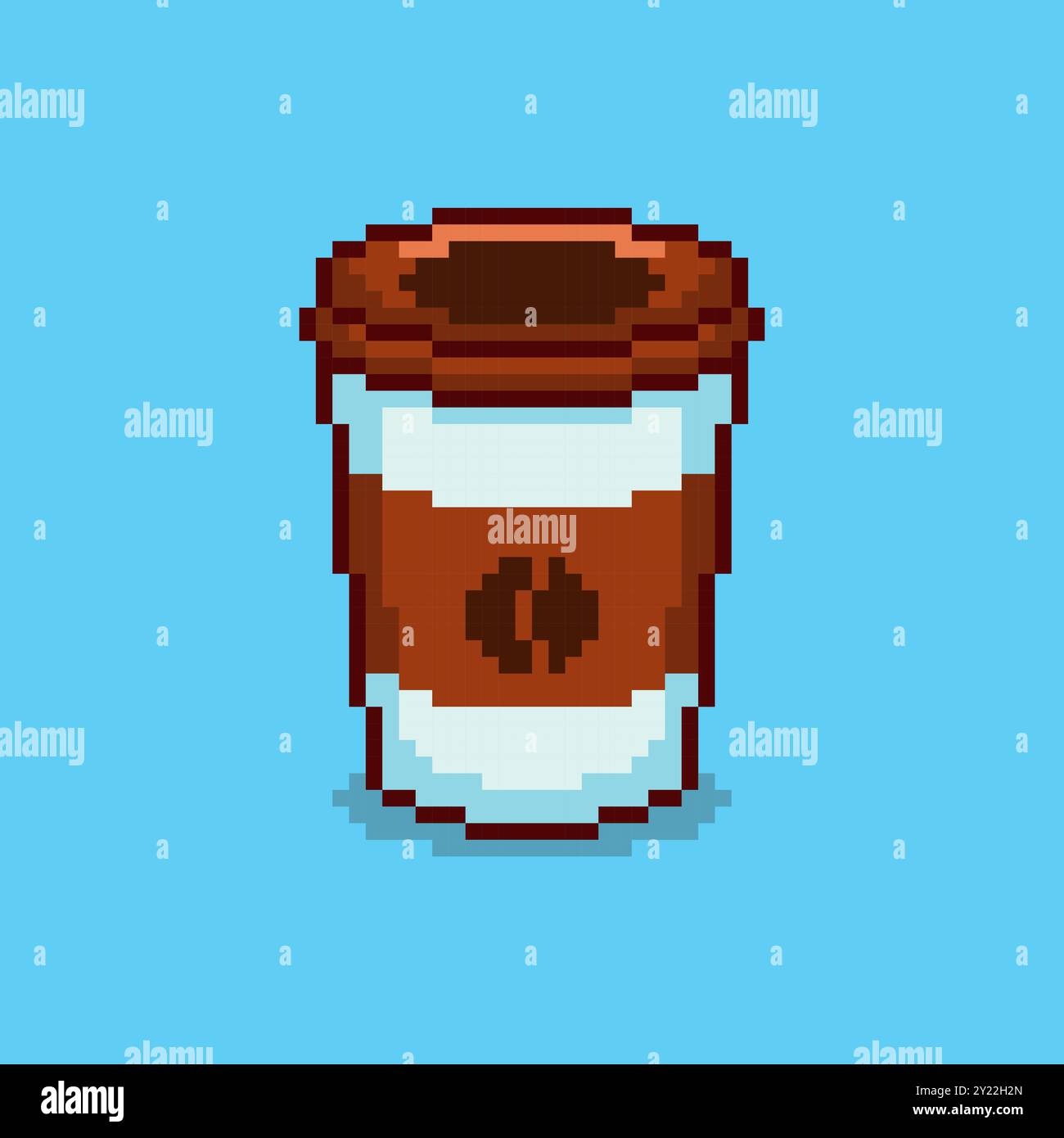Vector Illustration of coffee cup with Pixel Art Design, perfect for ...