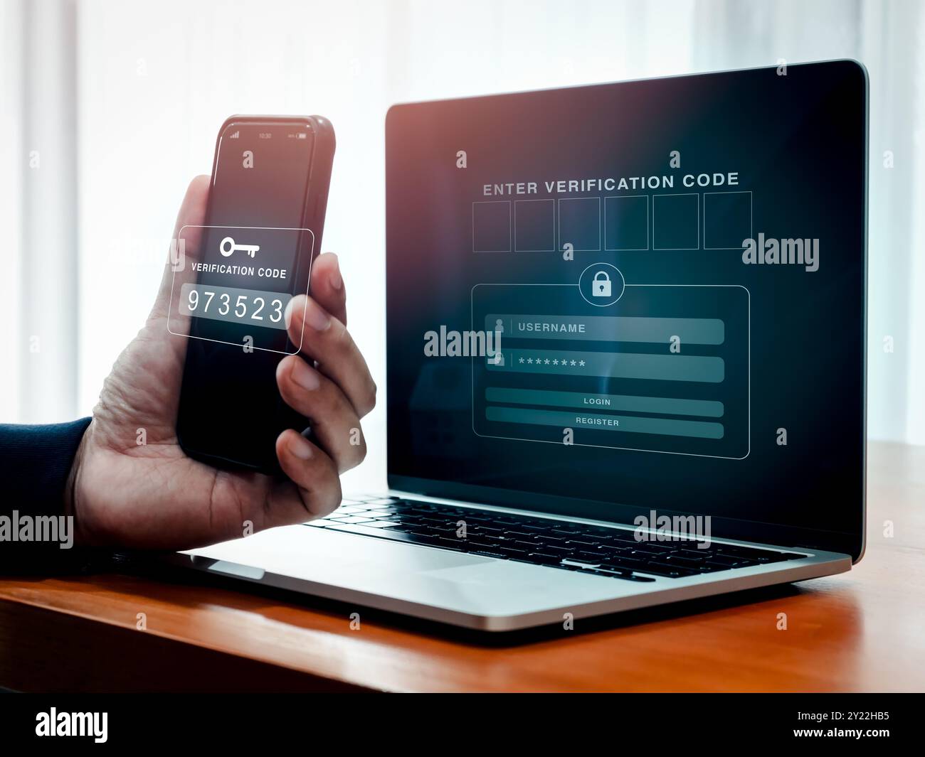 Multi factor authentication, 2fa cyber security concept. Passcode key ...
