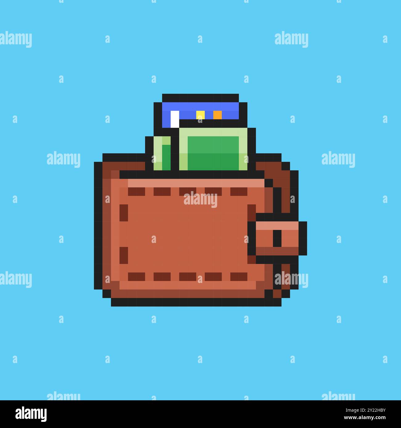 Vector Illustration of wallet with Pixel Art Design, perfect for game ...