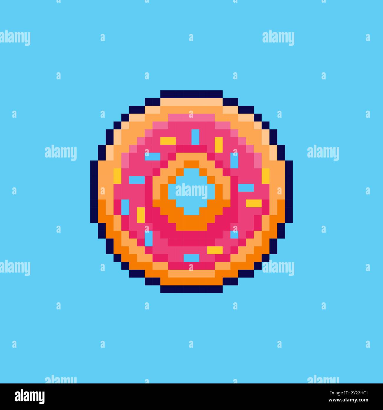 Vector Illustration of donuts with Pixel Art Design, perfect for food ...