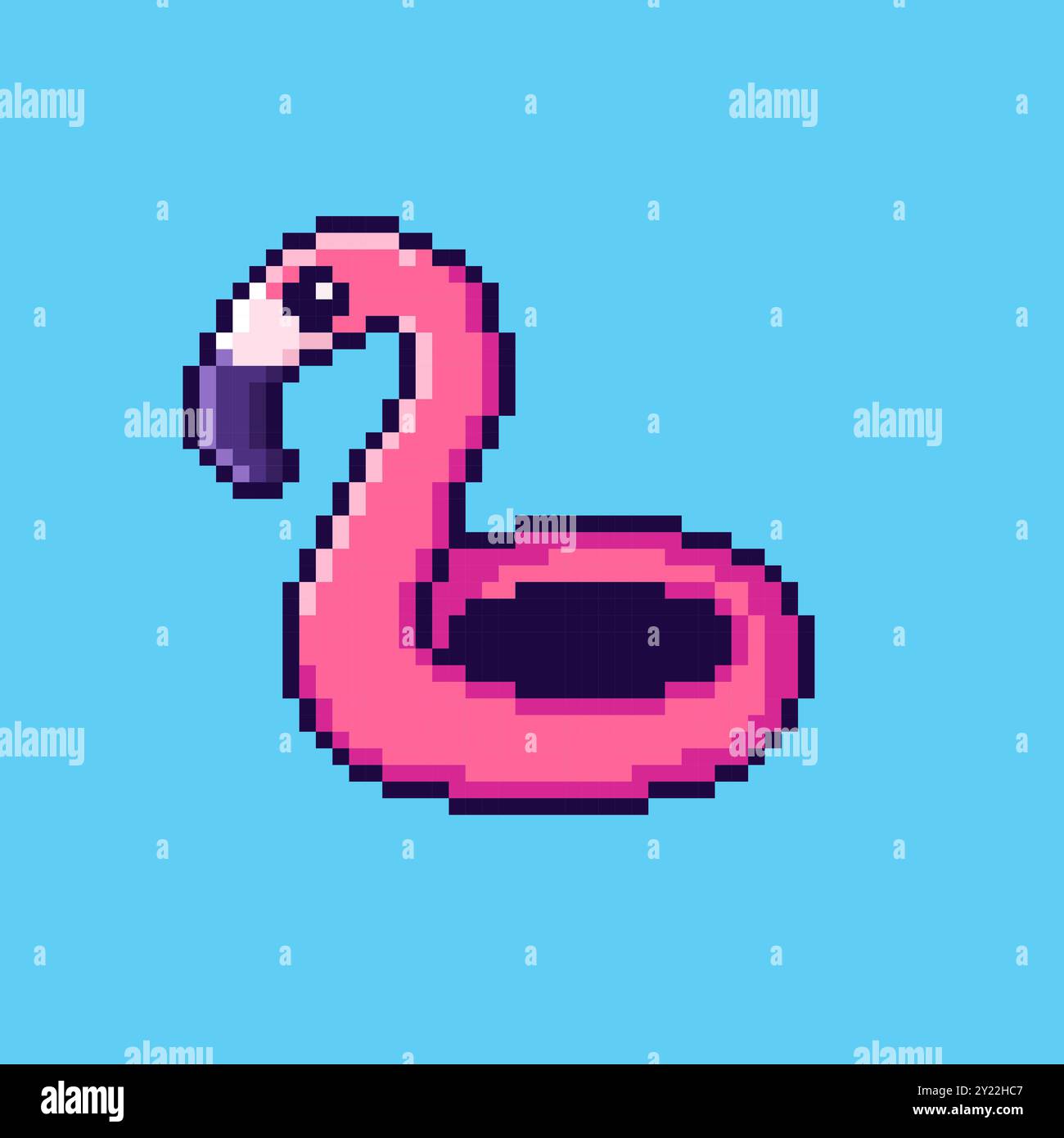 Vector Illustration of Flamingo float with Pixel Art Design, perfect ...