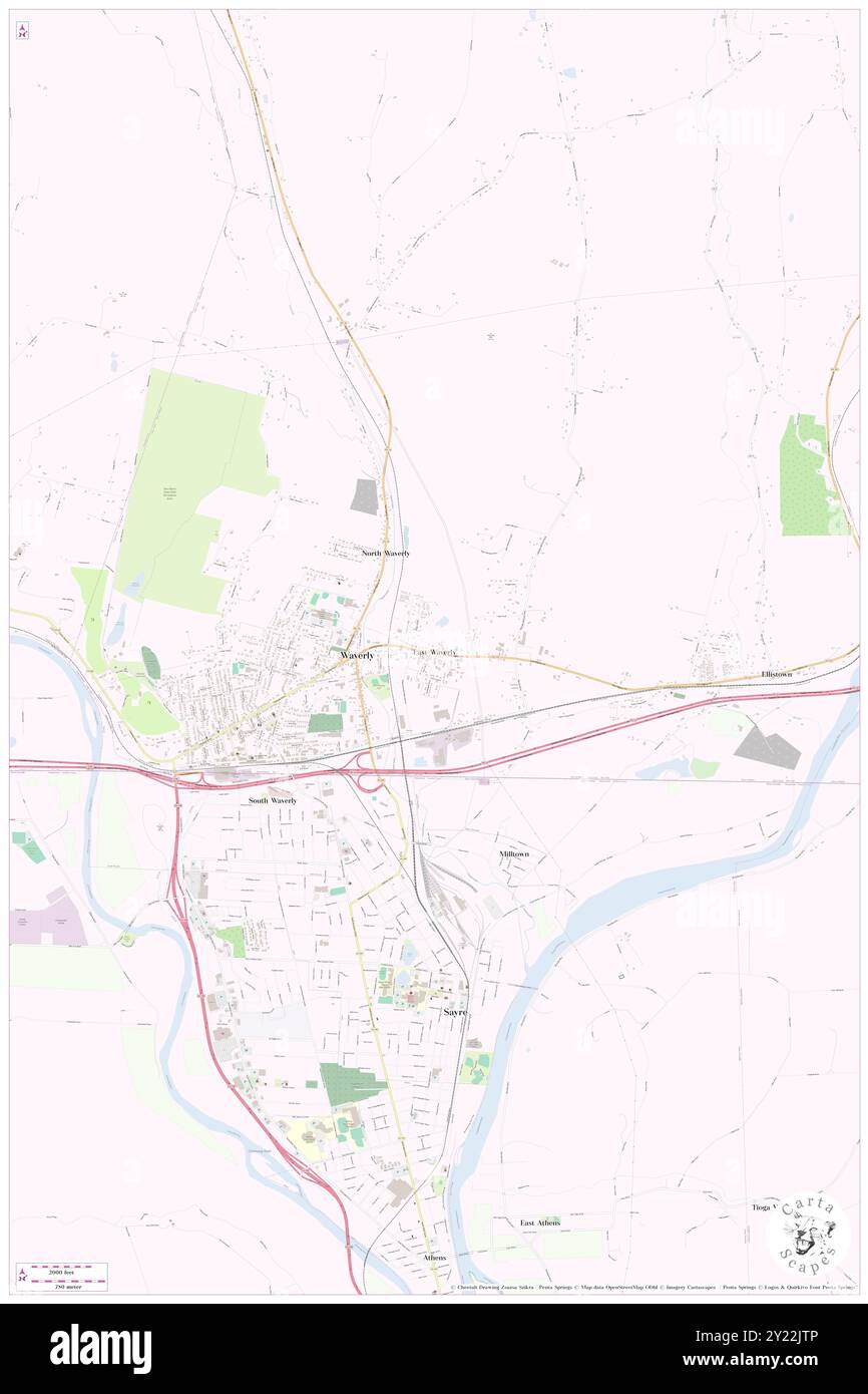 Map of waverly new york hi-res stock photography and images - Alamy