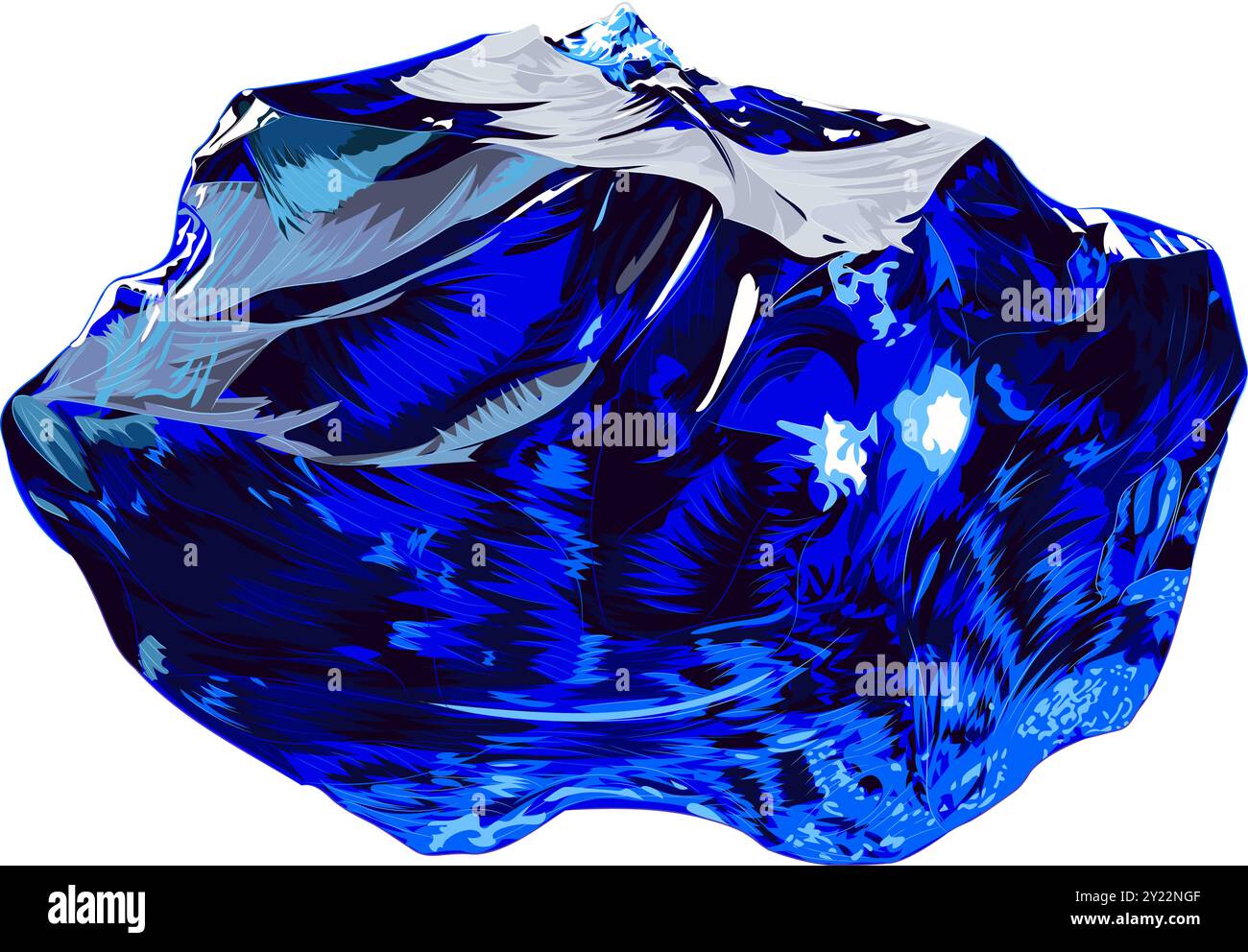 Natural rough sapphire gemstone. Vector illustration of stunning uncut ...
