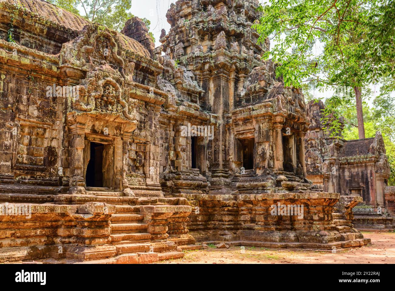 Mysterious view of scenic ancient Thommanon temple in Angkor Stock ...