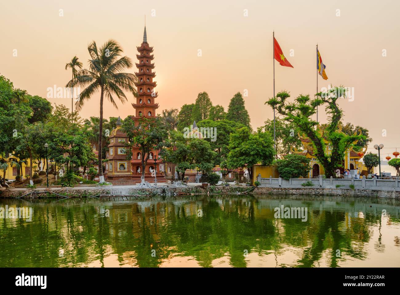 Fabulous sunset view of the Tran Quoc Pagoda, Hanoi, Vietnam Stock ...