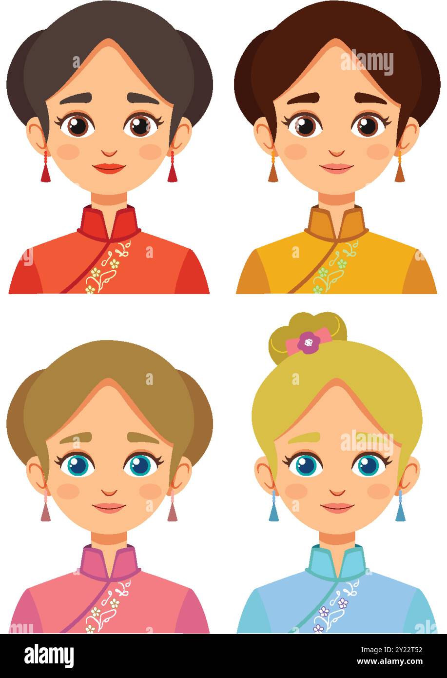 Portrait four women smiling Stock Vector Images - Alamy