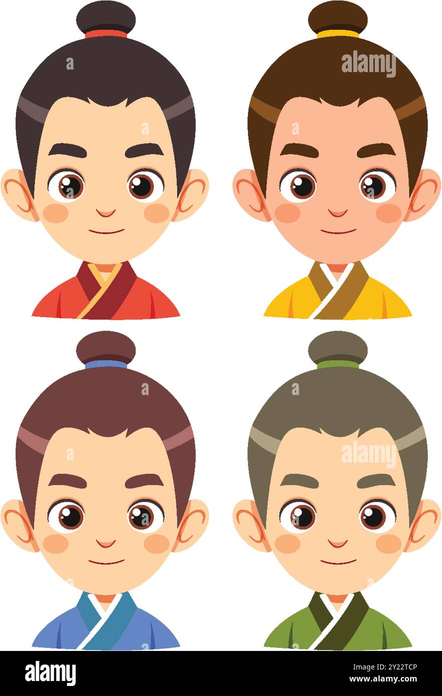 Four avatars in traditional Chinese attire Stock Vector Image & Art - Alamy