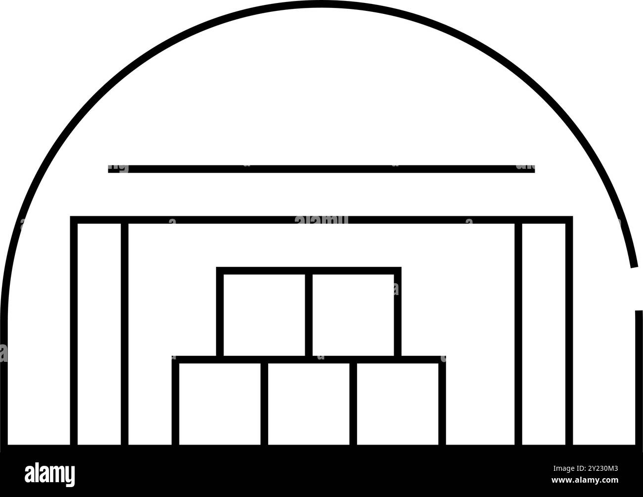 warehouse building line icon vector isolated illustration Stock Vector ...