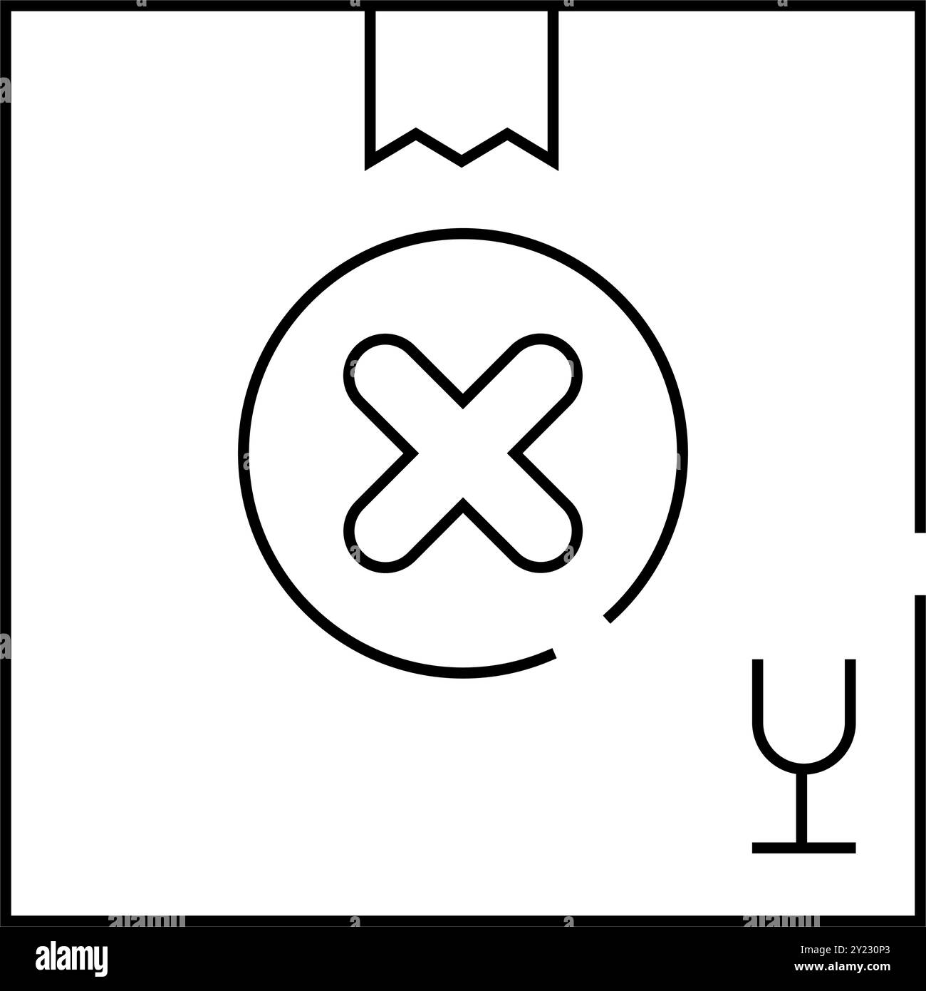 undelivered package box line icon vector illustration Stock Vector ...