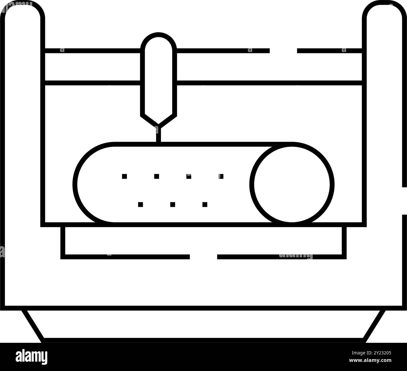 punching and cutting pipes line icon vector illustration Stock Vector ...
