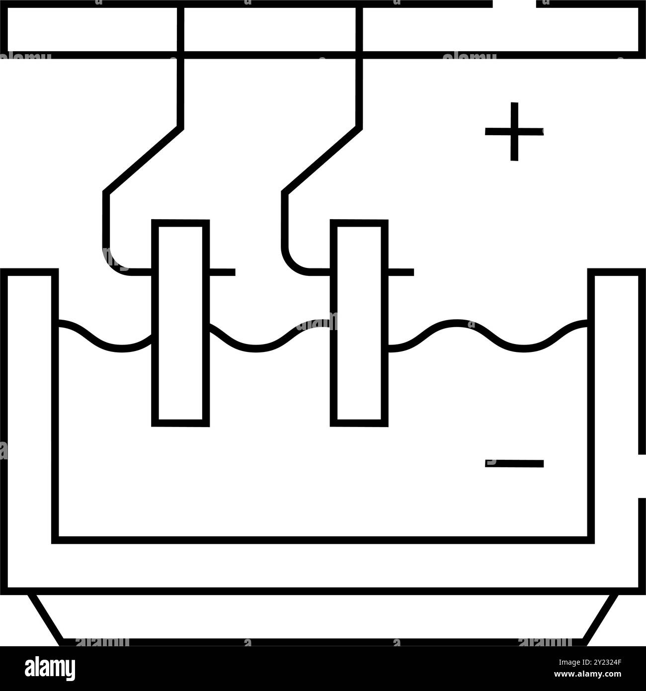 galvanic bath line icon vector isolated illustration Stock Vector Image ...
