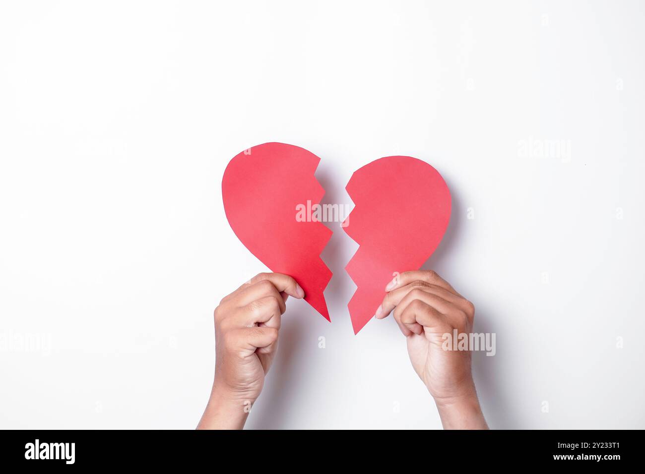 Close up of paper broken heart isolated on white background Stock Photo ...