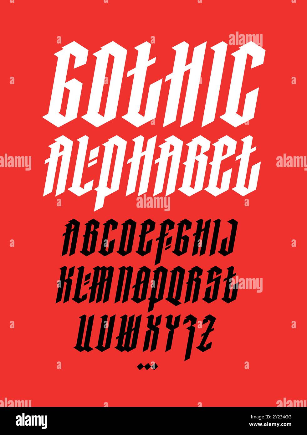 Gothic, English alphabet. Vector. Medieval latin trendy letters. Signs ...