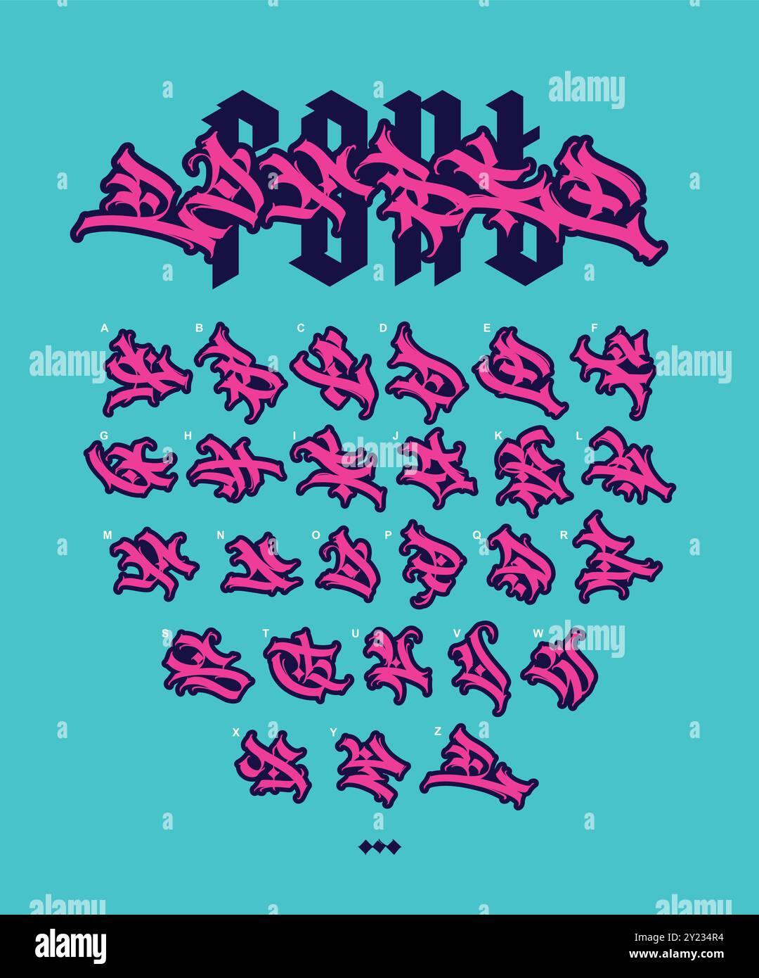 Graffiti style, English alphabet. Vector. Graffiti letters, tags and ...