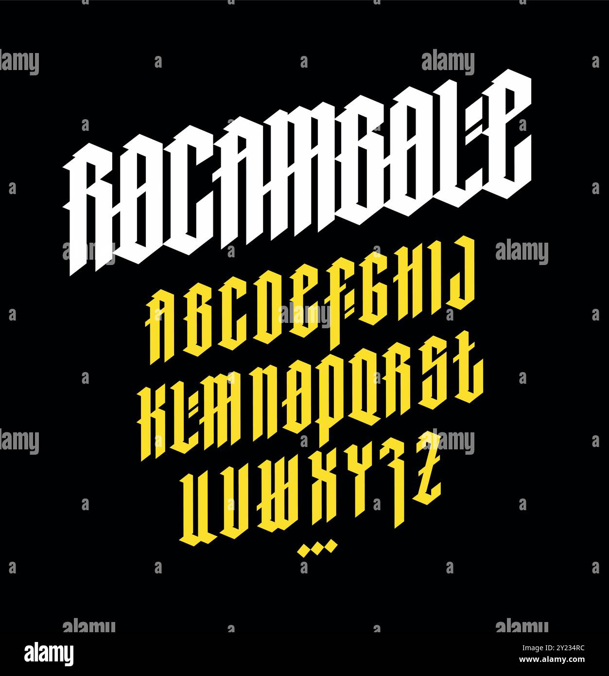 Gothic, English alphabet. Vector. Medieval latin trendy letters. Signs ...