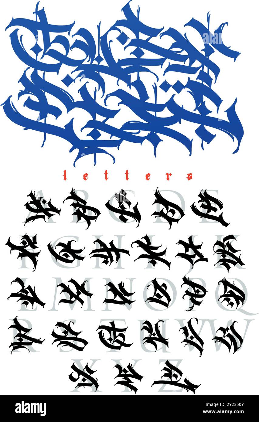 Graffiti style, alphabet. Vector. Graffiti letters, tags and classic ...