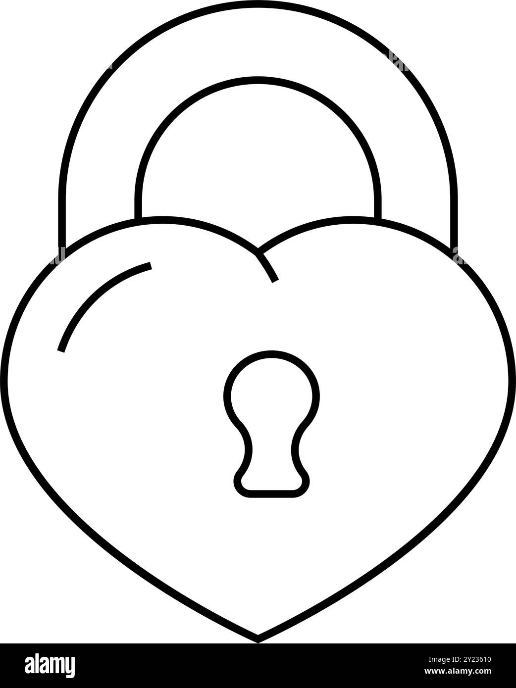 padlock in heart form line icon vector illustration Stock Vector Image ...