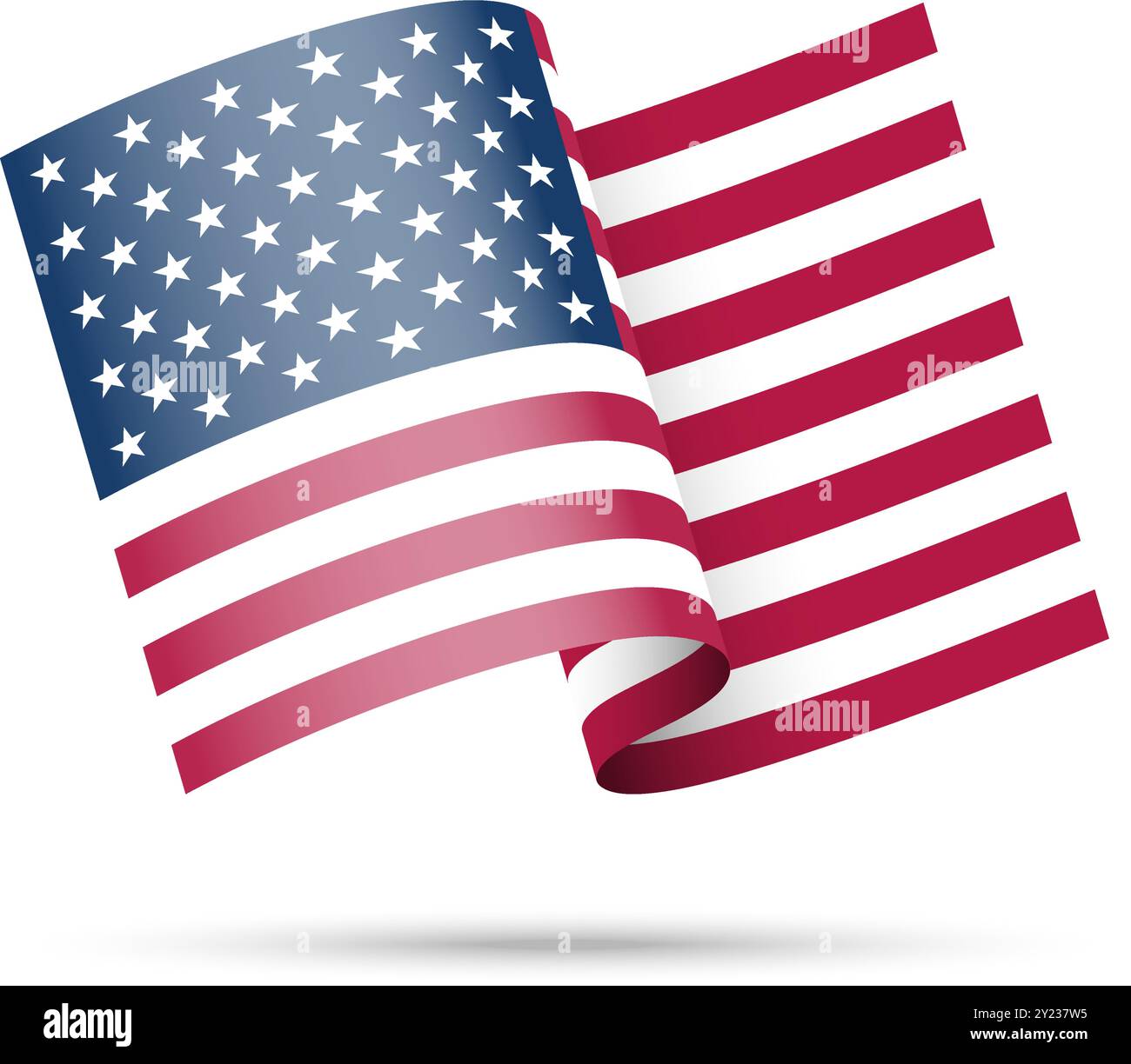 USA wavy flag icon isolated. Vector illustration Stock Vector Image ...