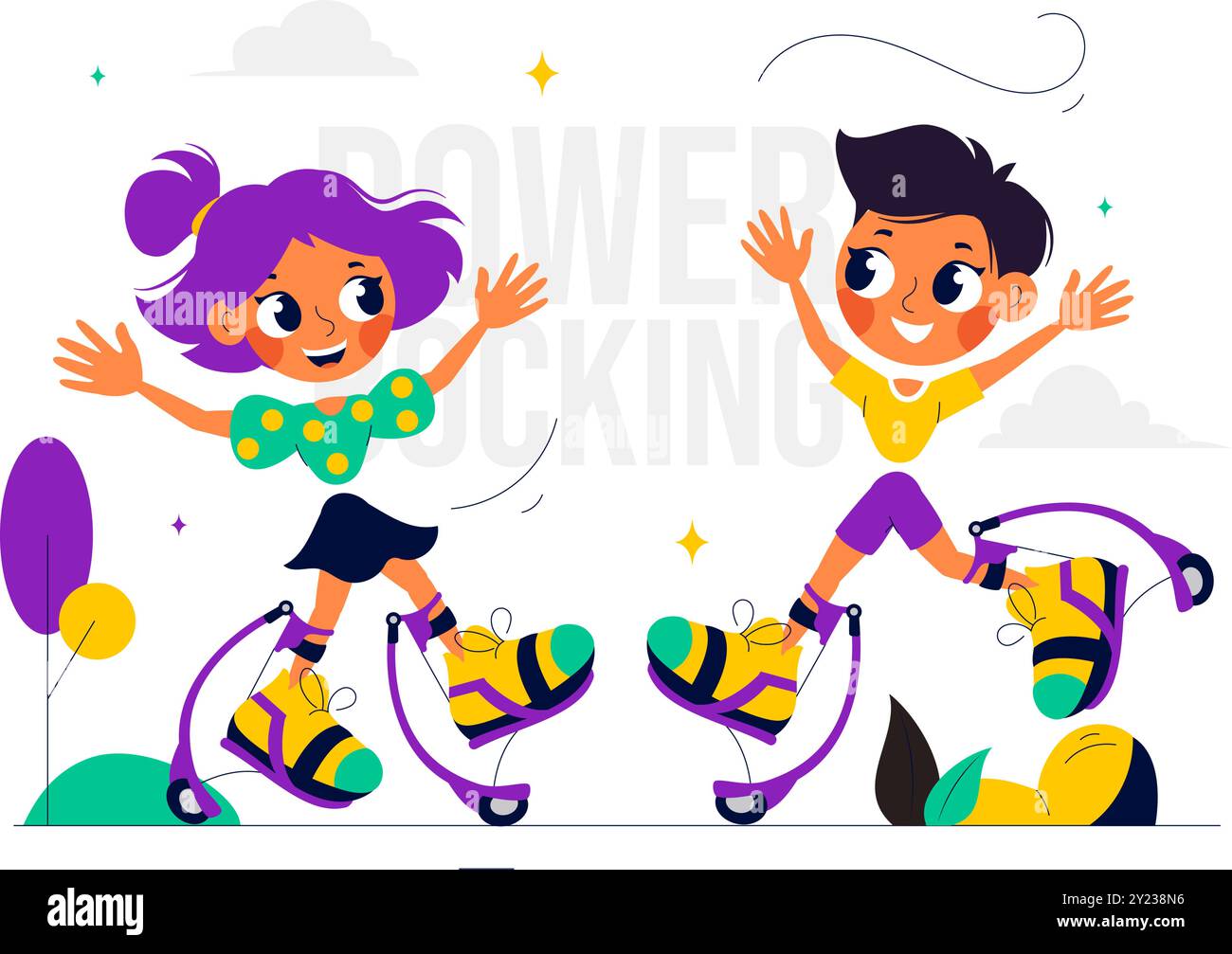 Vector Illustration of Powerbocking Sport featuring Athletes Wearing ...