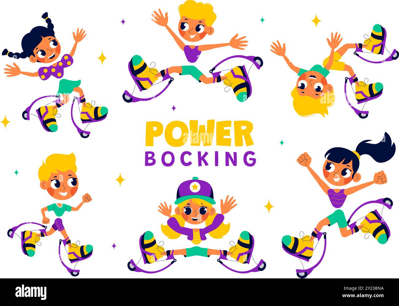 Vector Illustration of Powerbocking Sport featuring Athletes Wearing ...