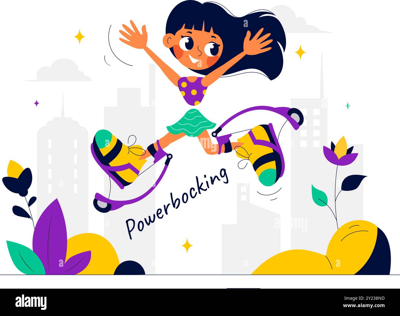 Vector Illustration of Powerbocking Sport featuring Athletes Wearing ...