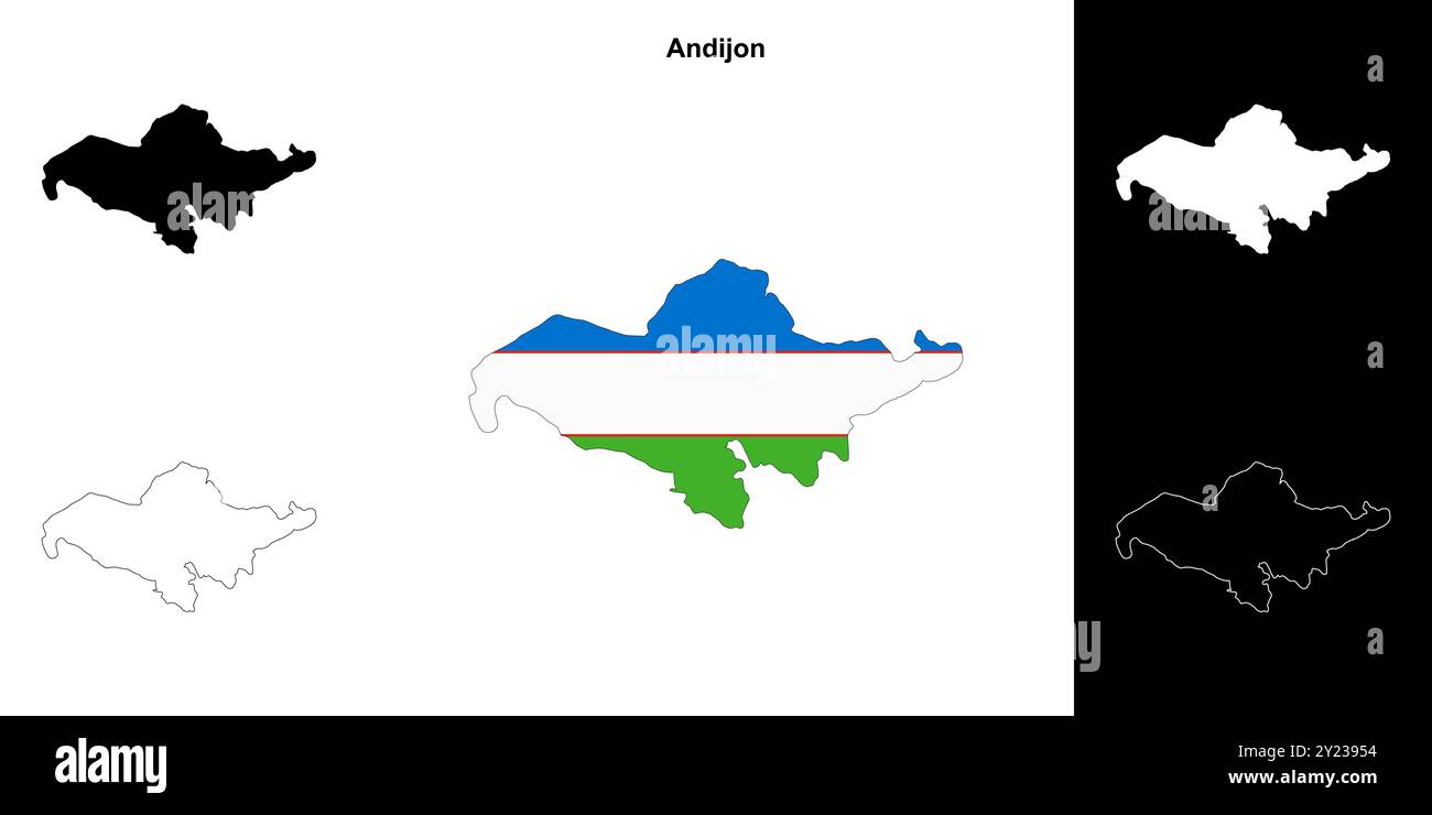 Andijon region outline map set Stock Vector Image & Art - Alamy