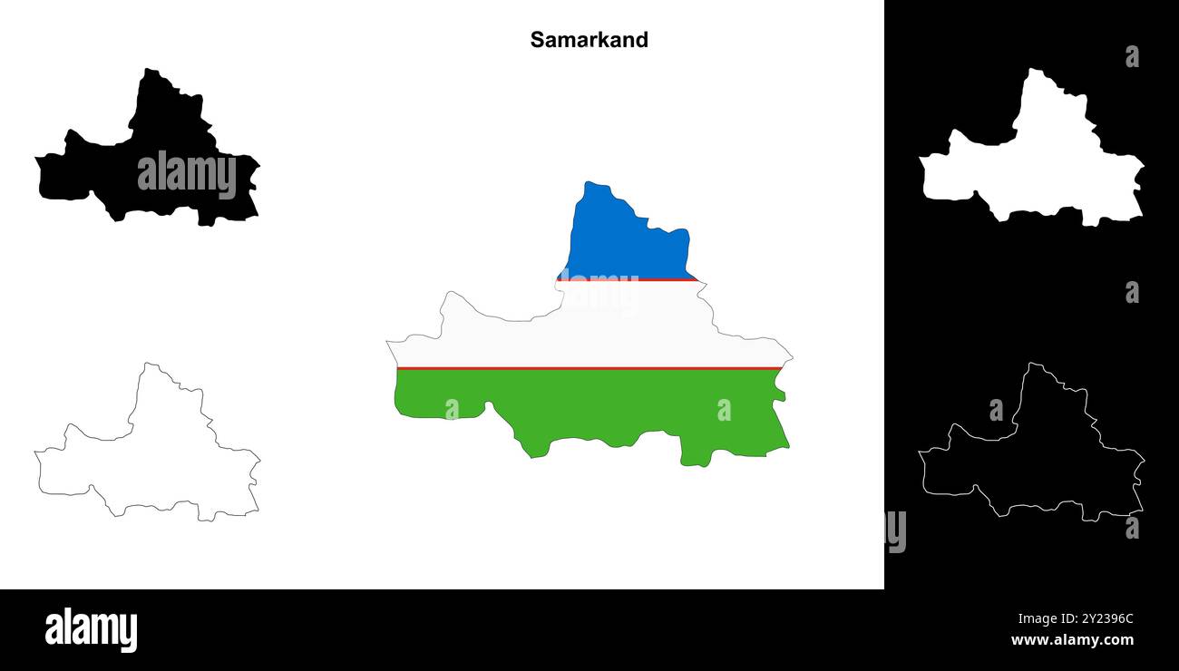 Samarkand region outline map set Stock Vector Image & Art - Alamy