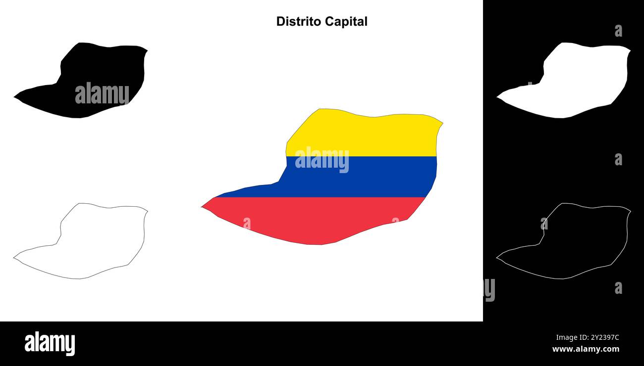 Distrito Capital state outline map set Stock Vector Image & Art - Alamy