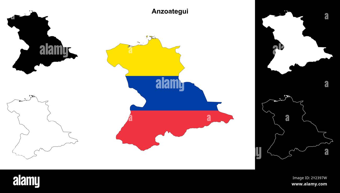 Anzoategui state outline map set Stock Vector Image & Art - Alamy