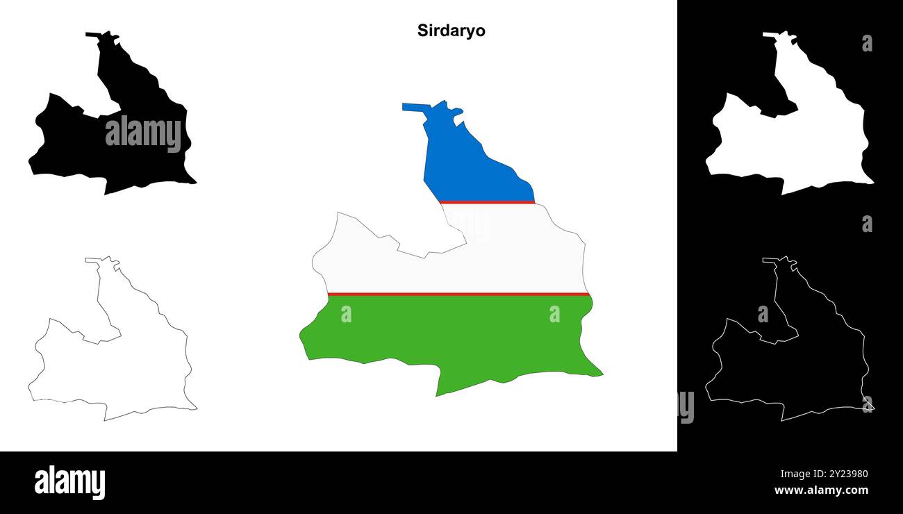 Sirdaryo region outline map set Stock Vector Image & Art - Alamy