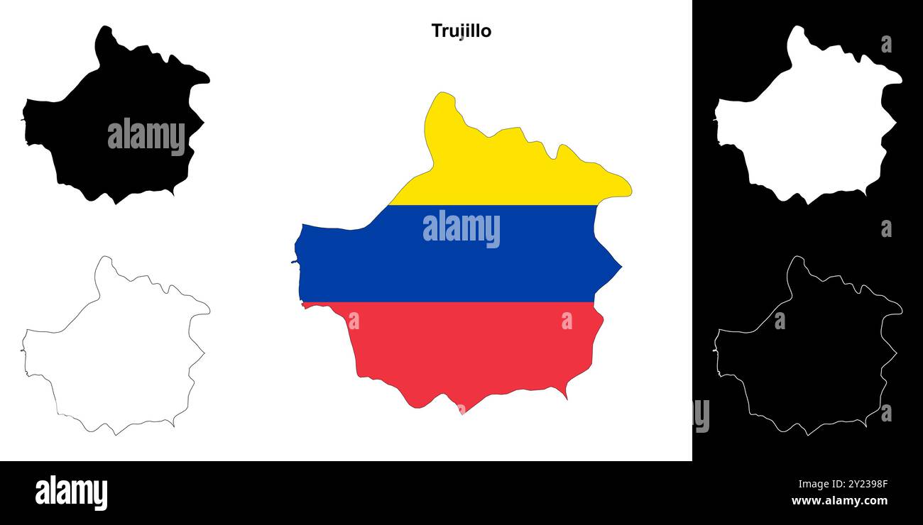 Trujillo state outline map set Stock Vector Image & Art - Alamy
