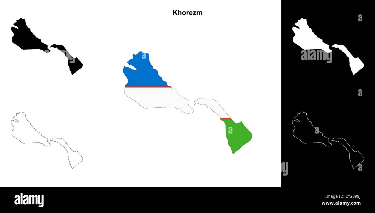 Khorezm region outline map set Stock Vector Image & Art - Alamy