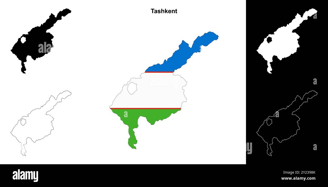 Tashkent region outline map set Stock Vector Image & Art - Alamy