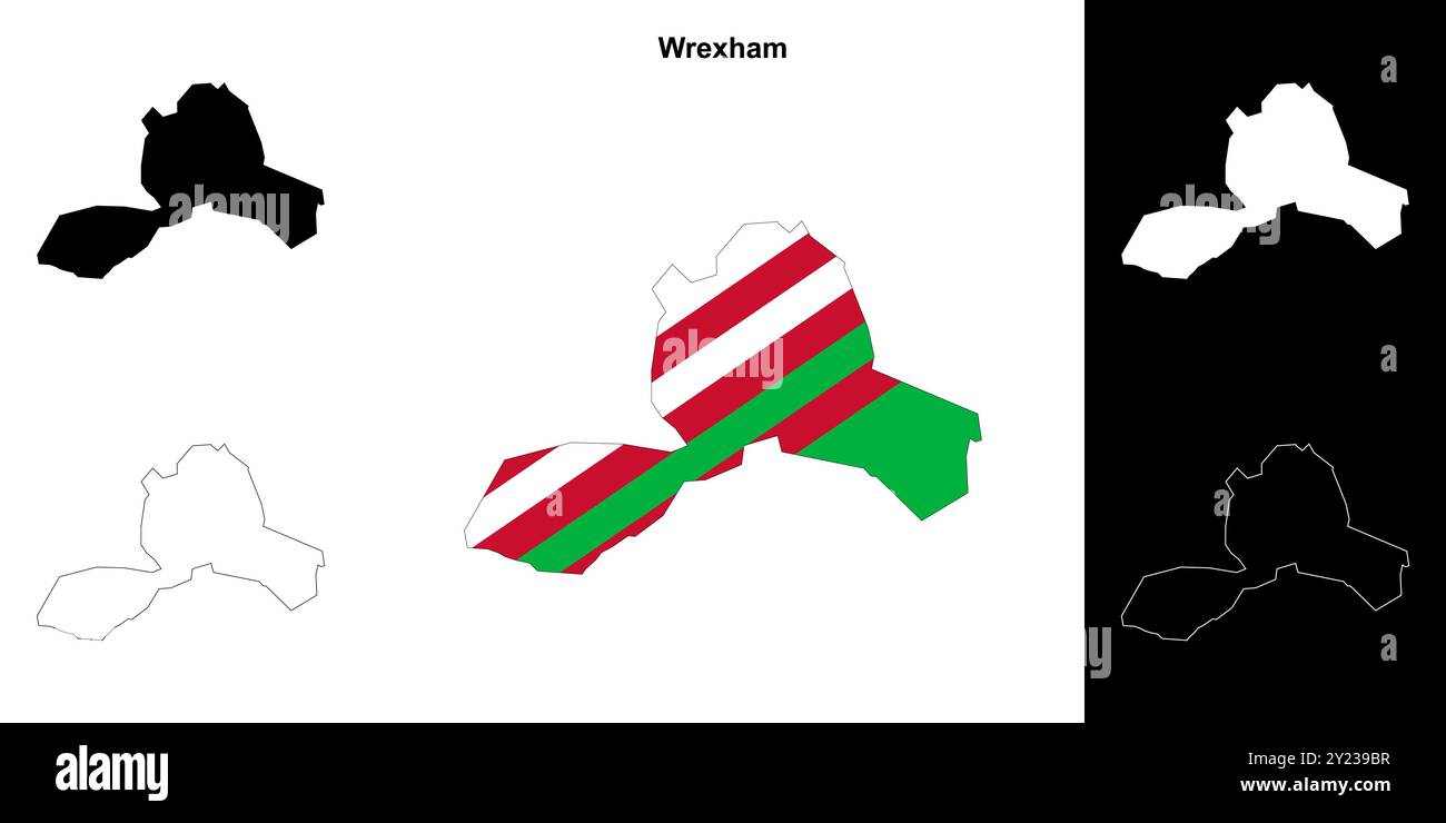 Wrexham blank outline map set Stock Vector Image & Art - Alamy