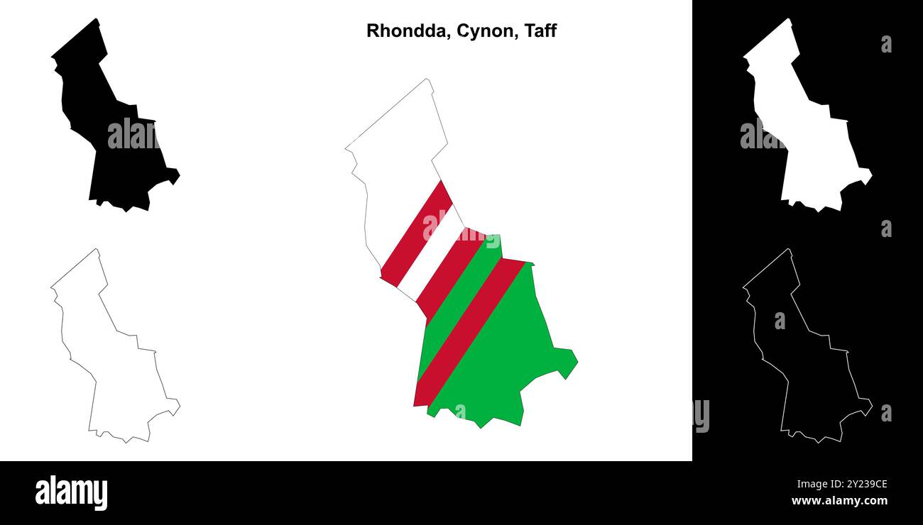 Rhondda map hi-res stock photography and images - Alamy