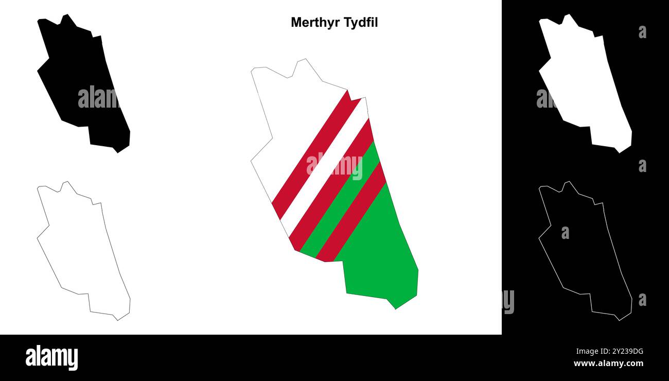 Blank merthyr tydfil map hi-res stock photography and images - Alamy