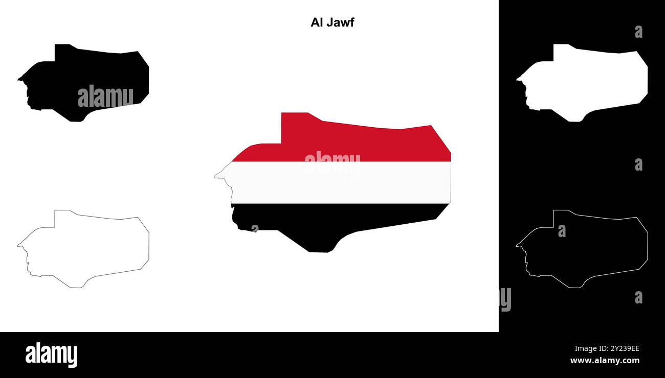 Al Jawf governorate outline map set Stock Vector Image & Art - Alamy