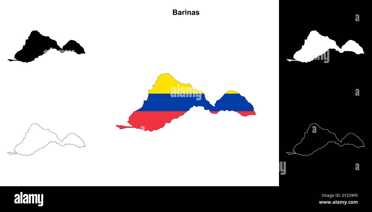 Barinas state outline map set Stock Vector Image & Art - Alamy