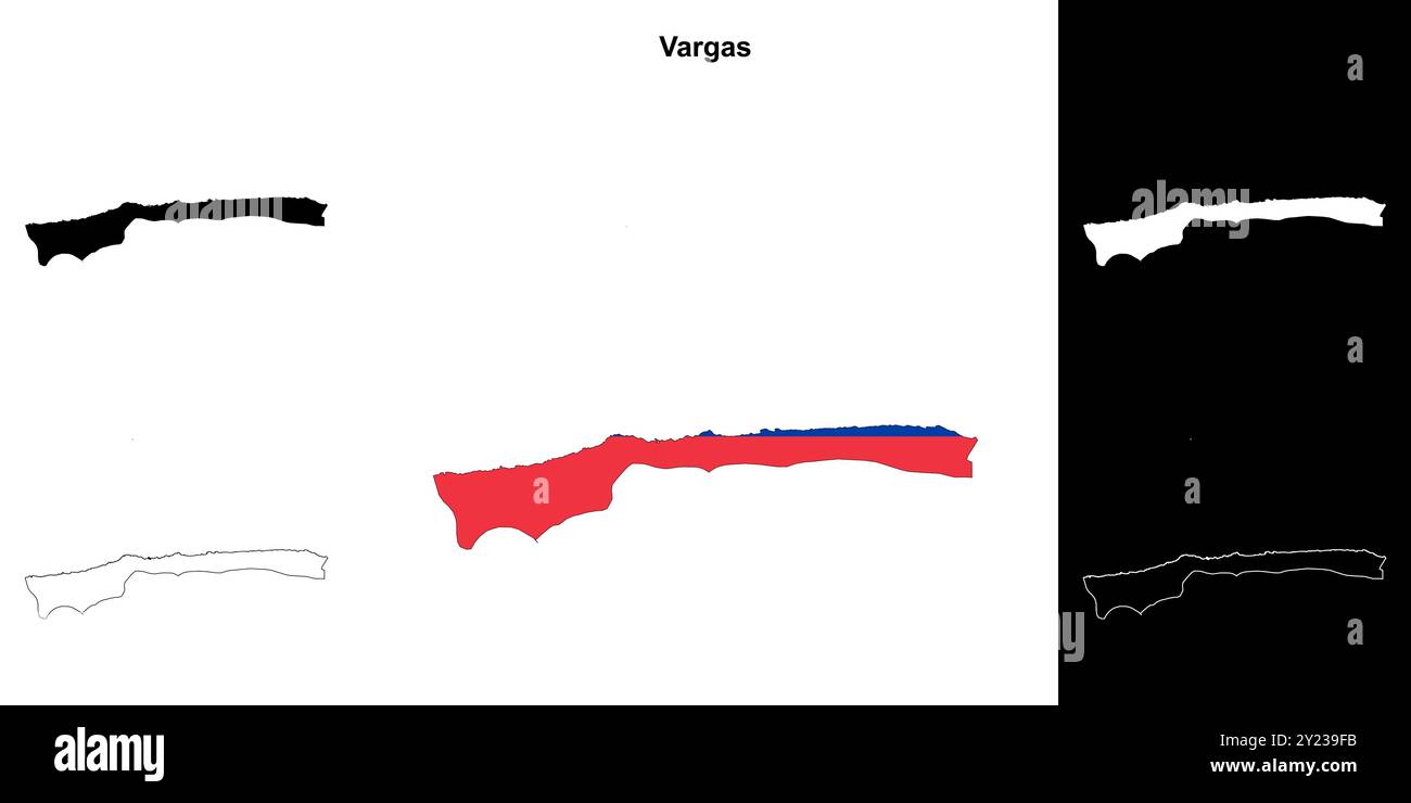 Vargas state outline map set Stock Vector Image & Art - Alamy