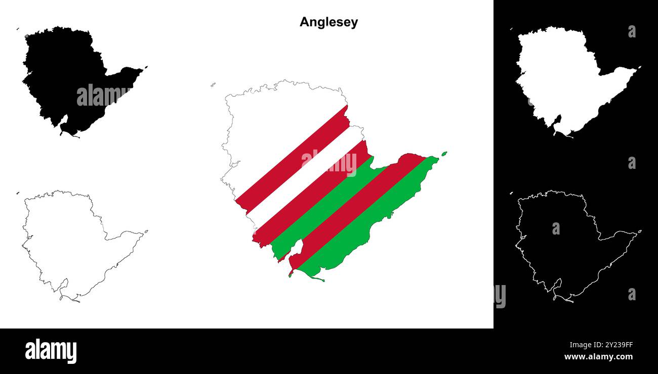 Anglesey outline map hi-res stock photography and images - Alamy