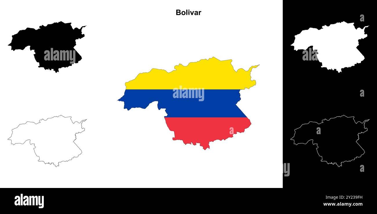 Bolivar state outline map set Stock Vector Image & Art - Alamy