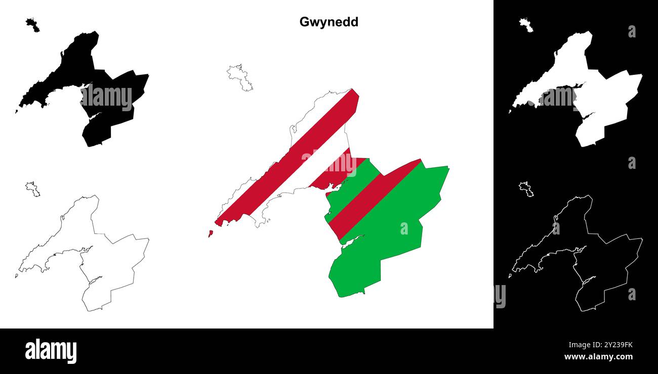 Blank gwynedd map hi-res stock photography and images - Alamy