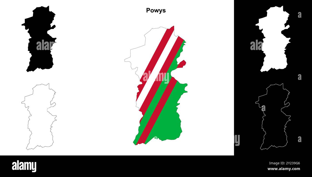 Powys outline map Stock Vector Images - Alamy