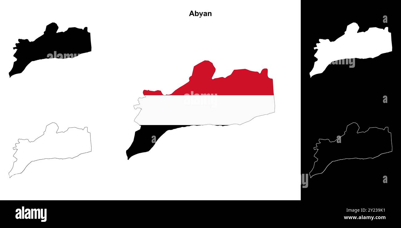 Abyan vector outline map hi-res stock photography and images - Alamy