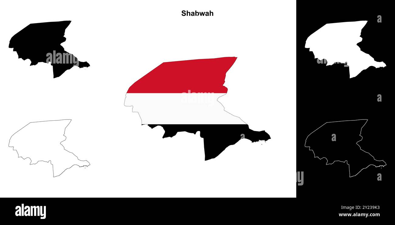 Shabwah governorate outline map set Stock Vector Image & Art - Alamy