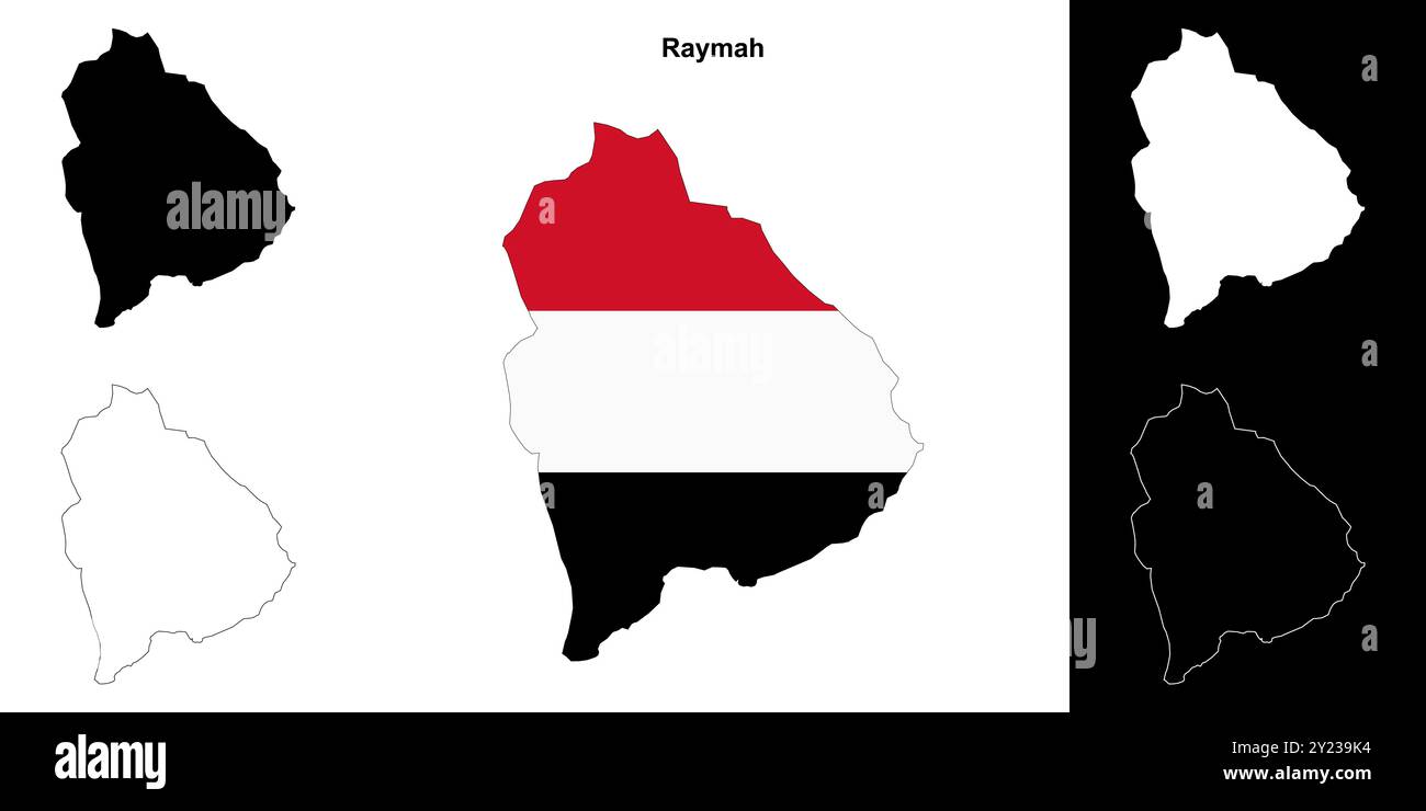 Raymah vector outline map hi-res stock photography and images - Alamy