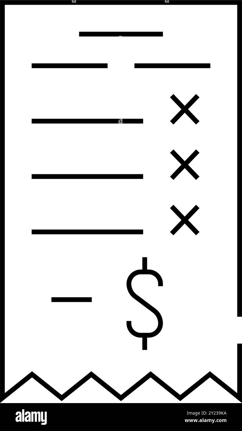 losing money receipt line icon vector illustration Stock Vector Image ...