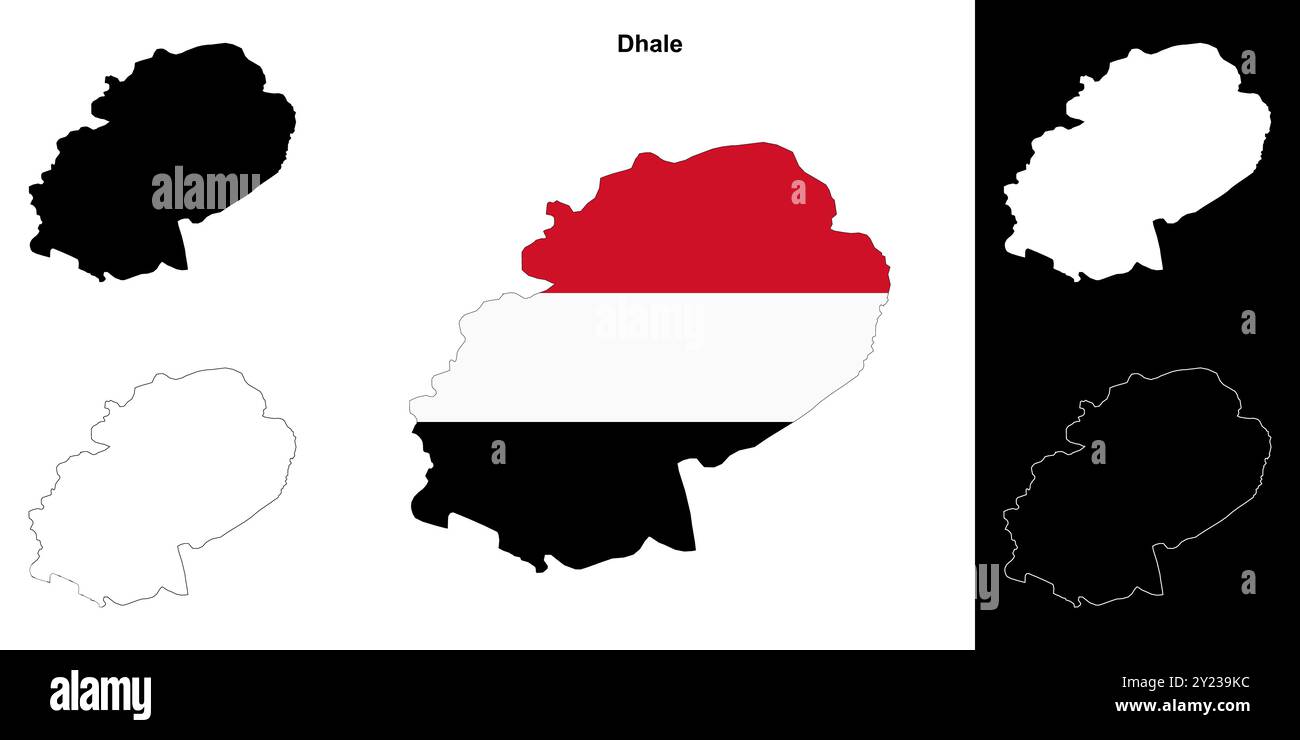 Dhale governorate outline map set Stock Vector Image & Art - Alamy