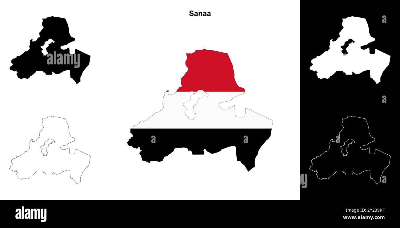 Sanaa governorate outline map set Stock Vector Image & Art - Alamy